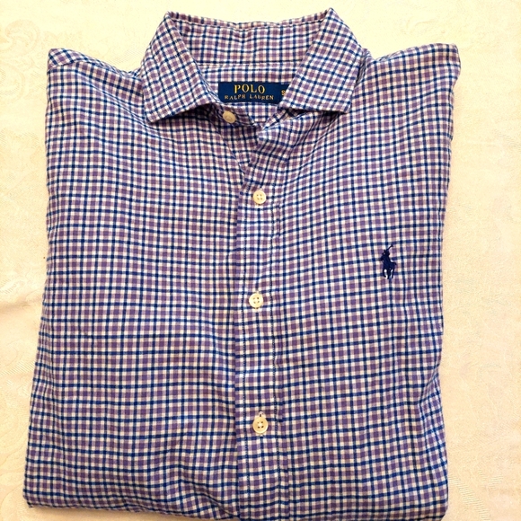 Polo Ralph Lauren | Shirts | Polo Ralph Lauren Gingham Purple Plaid Embroidered Pony Long Sleeve ...